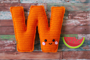 Letter W Alphabet Kawaii Cuddler® - Crochet Pattern - 3amgracedesigns