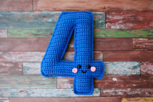 Number 4 Four Kawaii Cuddler® - Crochet Pattern - 3amgracedesigns